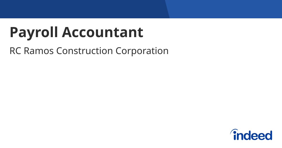 Payroll Accountant - Pangasinan - Indeed.com