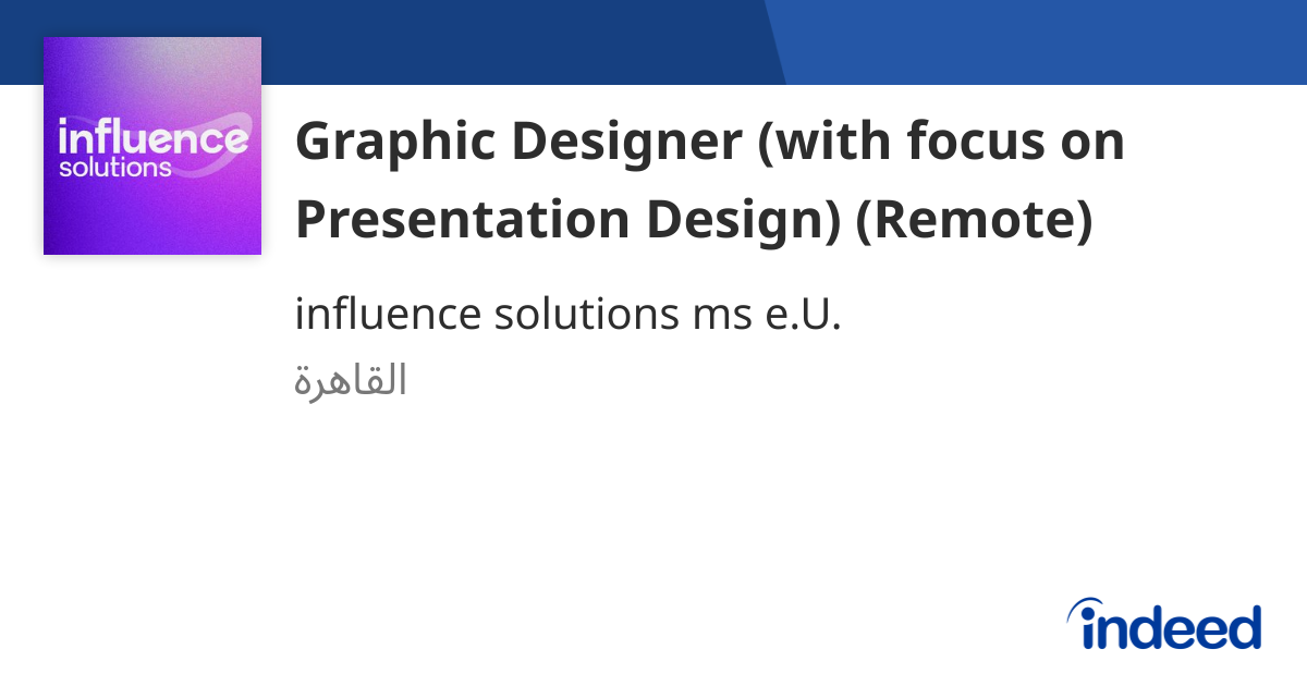Graphic Designer (with focus on Presentation Design) (Remote) - القاهرة ...