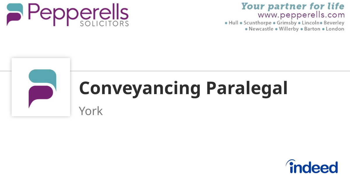 Conveyancing Paralegal - York YO1 9NR - Indeed.com