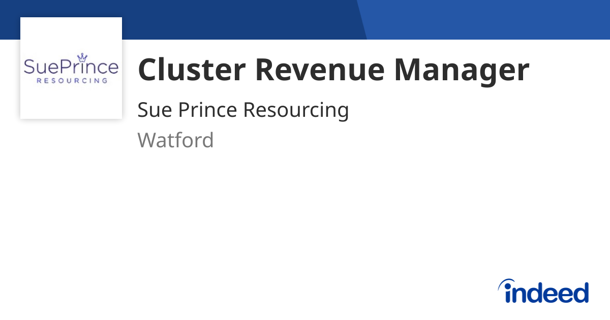 Cluster Revenue Manager - Watford - Indeed.com