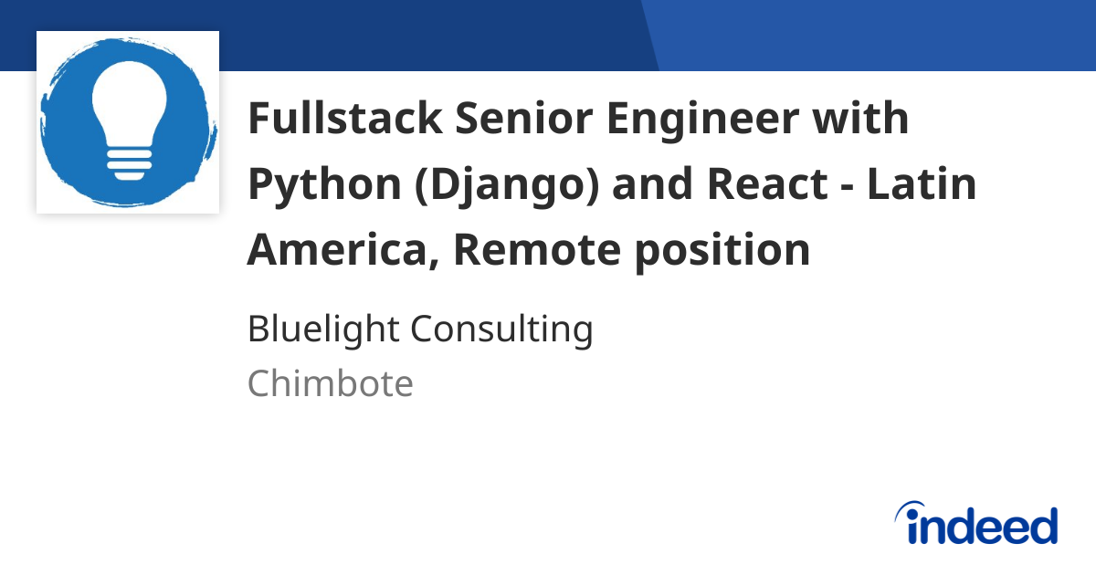 Fullstack Senior Engineer with Flask/Django and React - Latin America ...