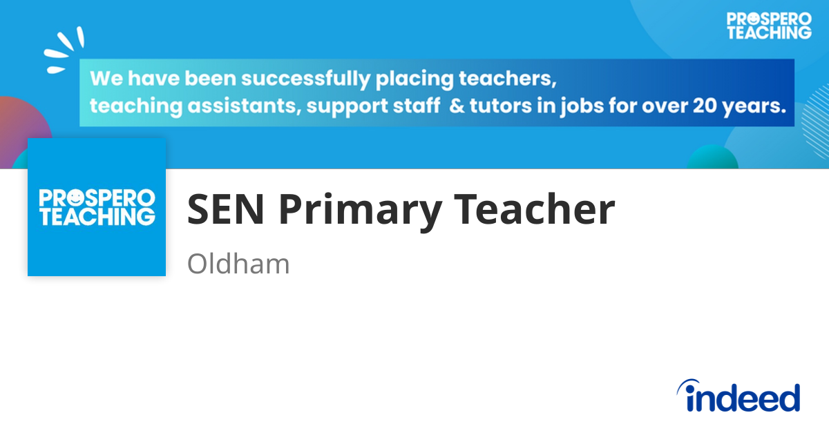 SEN Primary Teacher - Oldham - Indeed.com