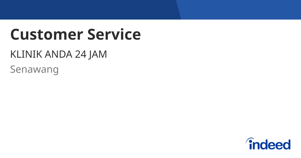 Customer Service - Senawang - Indeed.com