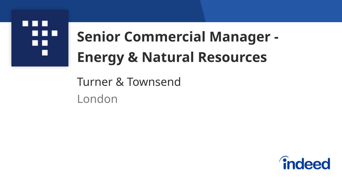 Senior Commercial Manager - Energy & Natural Resources - London ...