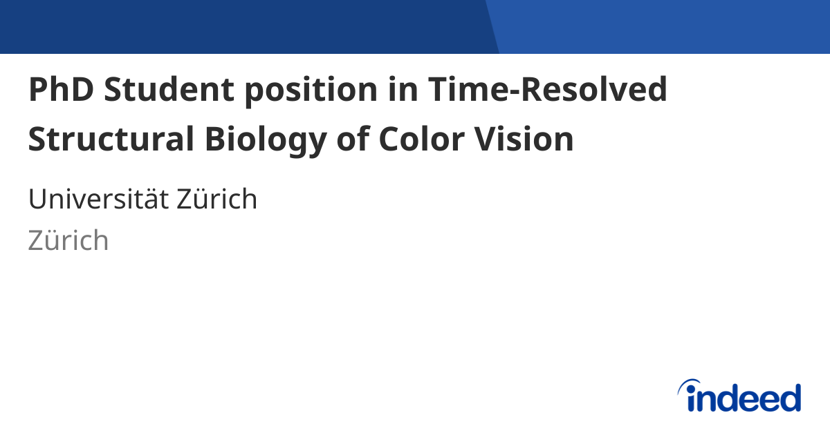 PhD Student position in Time-Resolved Structural Biology of Color ...