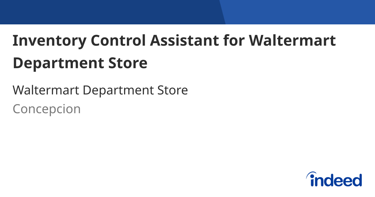 Inventory Control Assistant for Waltermart Department Store ...