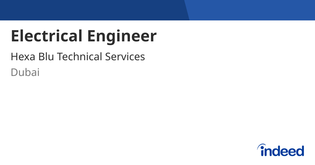 Electrical Engineer - Dubai - Indeed.com