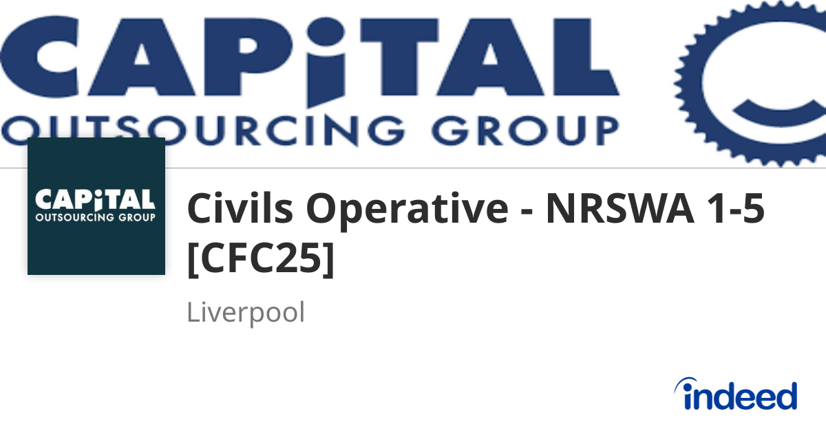 Civils Operative - NRSWA 1-5 [CFC25] - Liverpool - Indeed.com