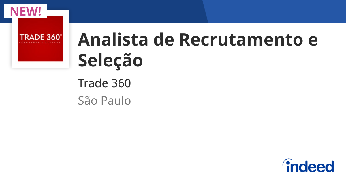 Analista de Recrutamento e Seleção - São Paulo, SP - Indeed.com