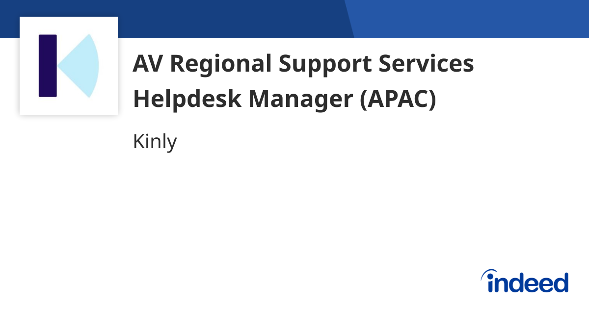 AV Regional Support Services Helpdesk Manager (APAC) - Philippines ...