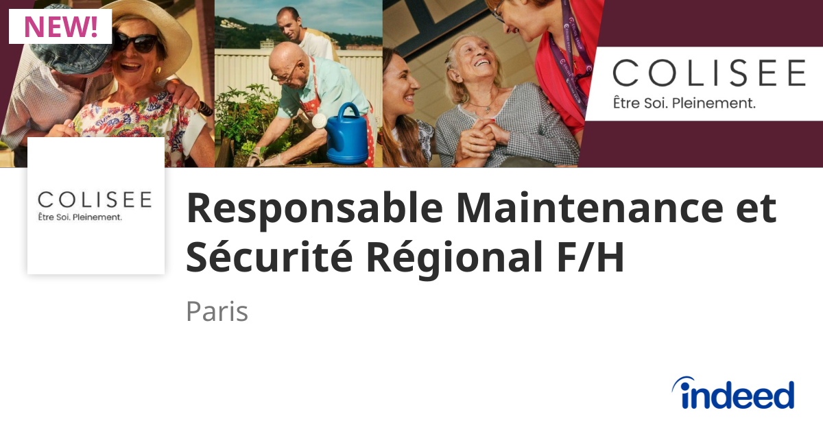 Responsable Maintenance et Sécurité Régional F/H - Paris (75) - Indeed.com