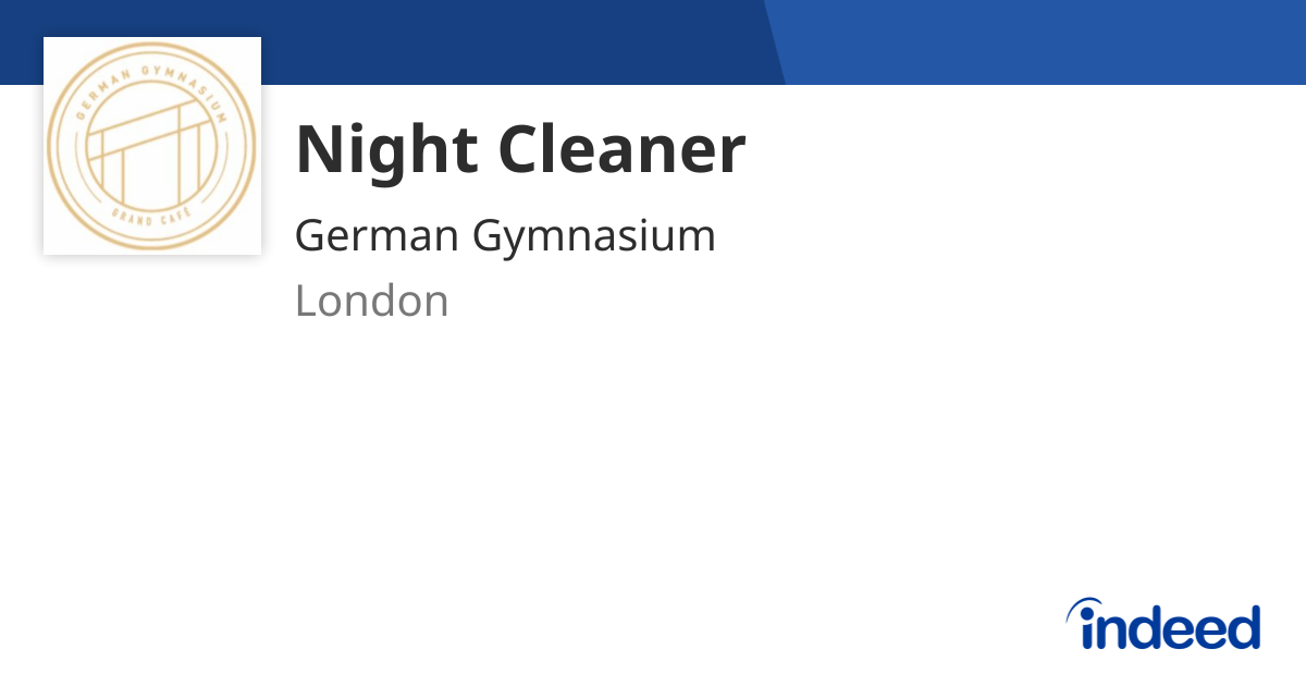 Night Cleaner - London N1C - Indeed.com