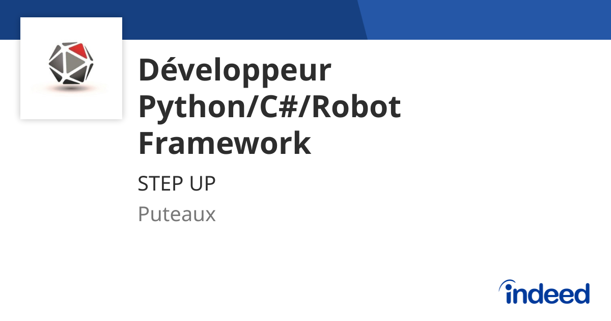 Développeur Python/C#/Robot Framework - 92800 Puteaux - Indeed.com
