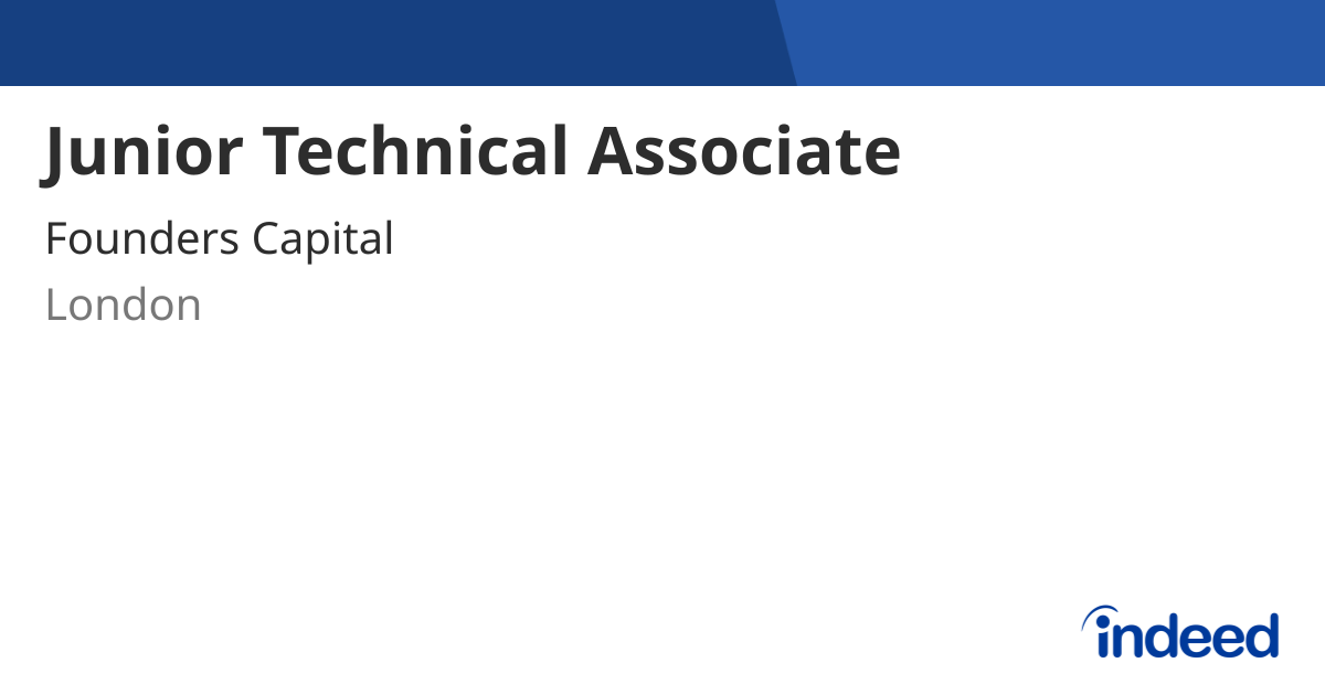 Junior Technical Associate - London WC1R 4PS - Indeed.com