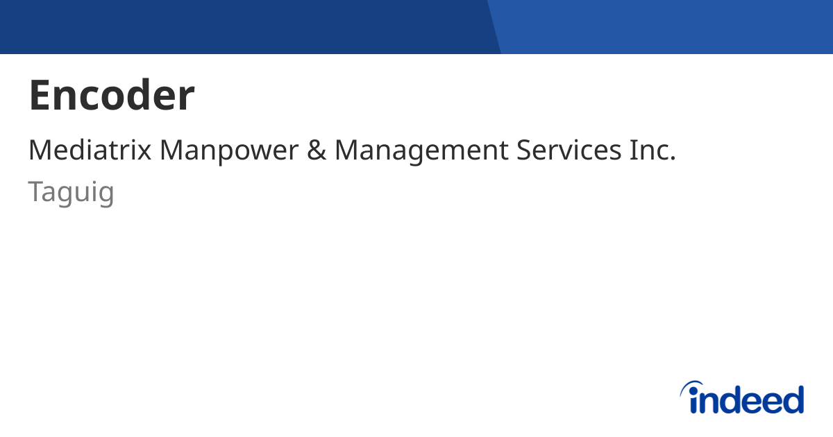 Encoder - Taguig - Indeed.com