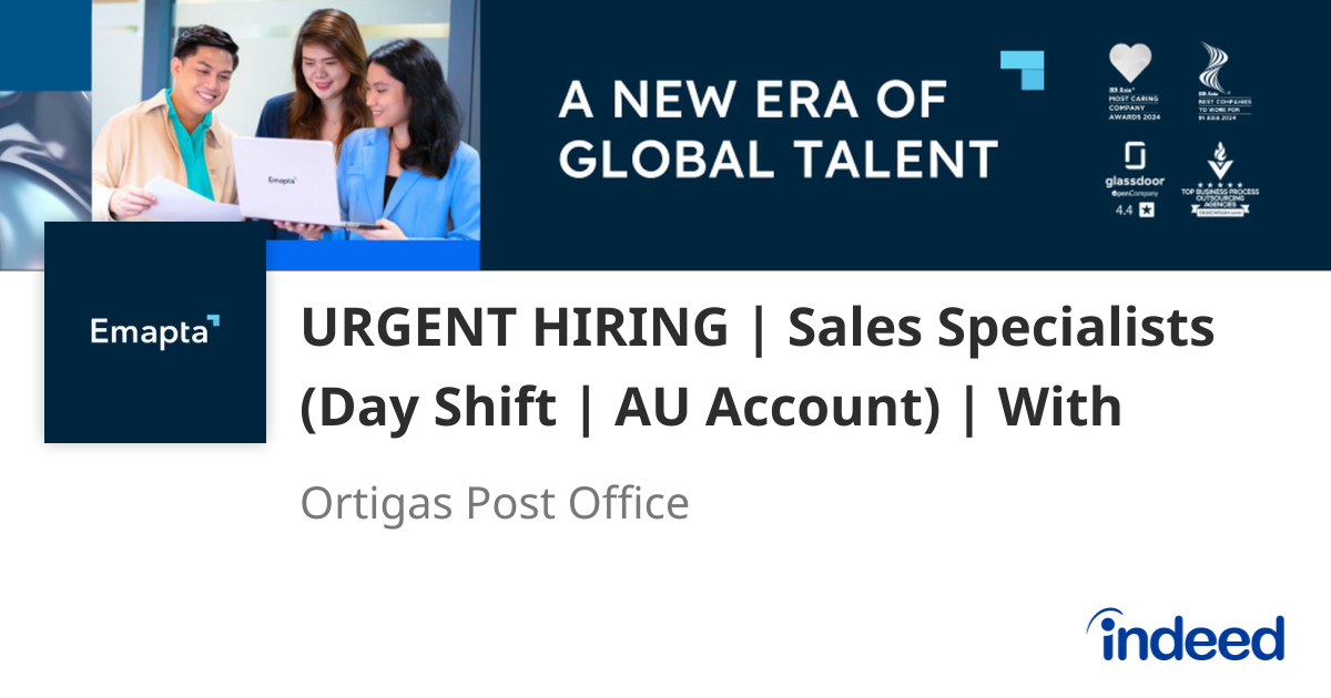 URGENT HIRING | Sales Specialists (Day Shift | AU Account) | With Commissions/Incentives ...