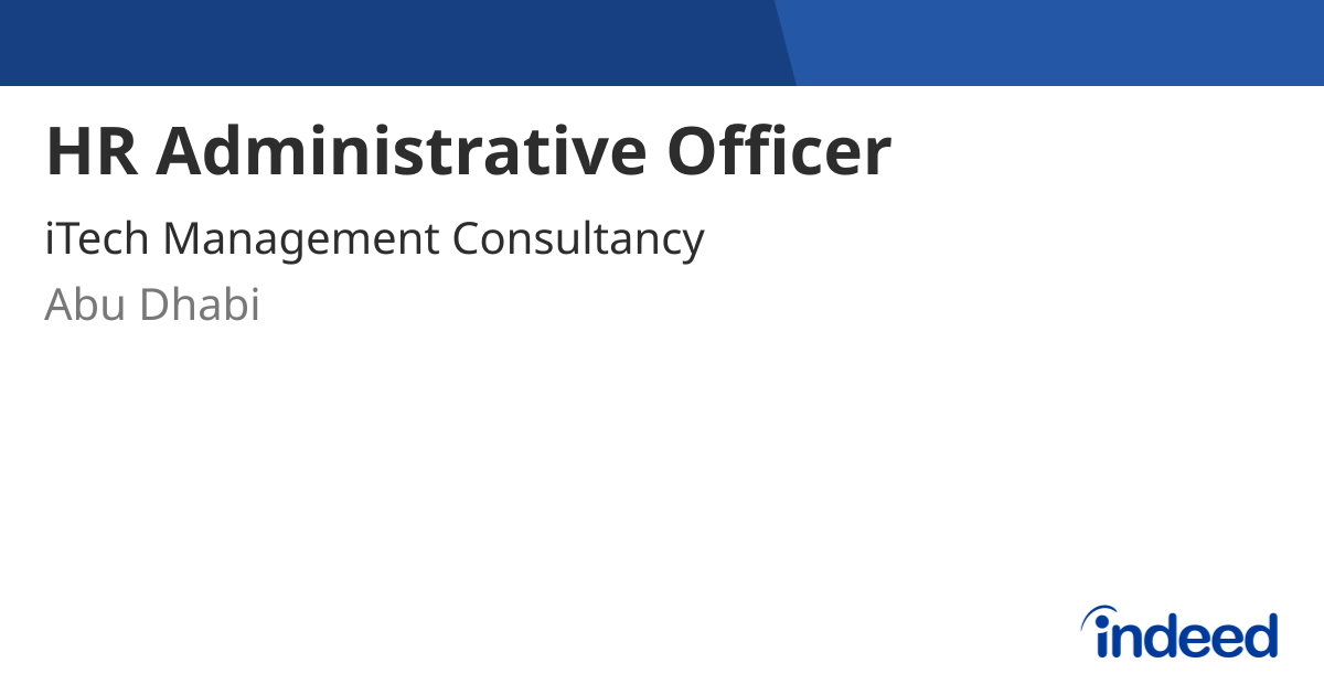 HR Administrative Officer - Abu Dhabi - Indeed.com