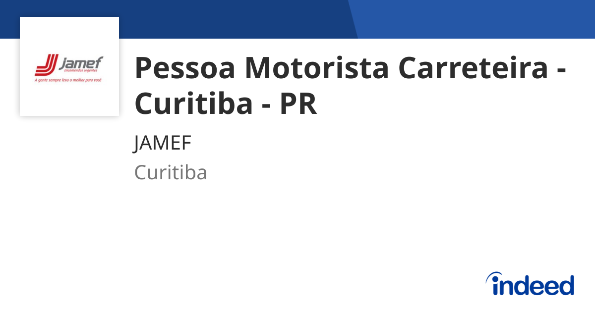 Pessoa Motorista Carreteira - Curitiba - PR - Curitiba, PR - Indeed.com