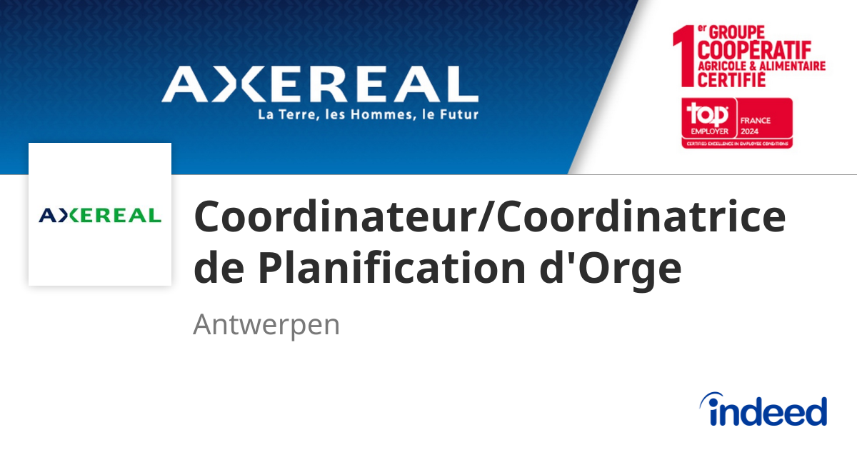 Coordinateur/Coordinatrice de Planification d'Orge - Antwerpen - Indeed.com