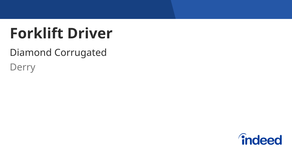 Forklift Driver - Derry BT47 - Indeed.com