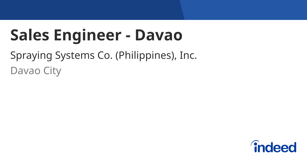 Sales Engineer - Davao - Davao City - Indeed.com
