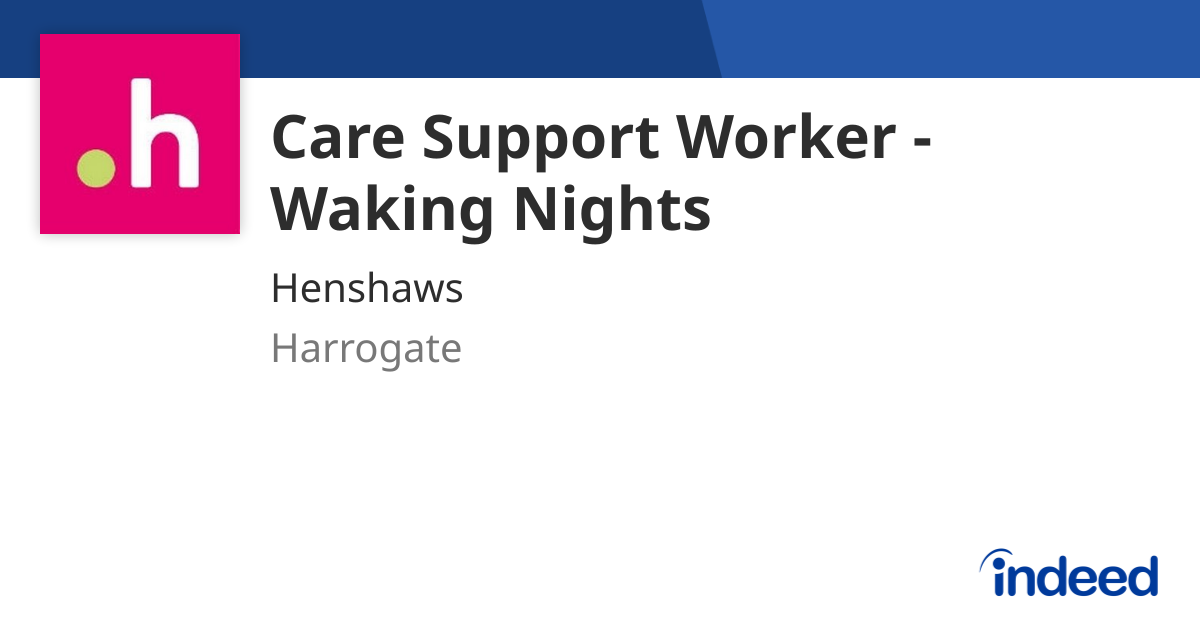 Care Support Worker - Waking Nights - Harrogate HG1 4ED - Indeed.com