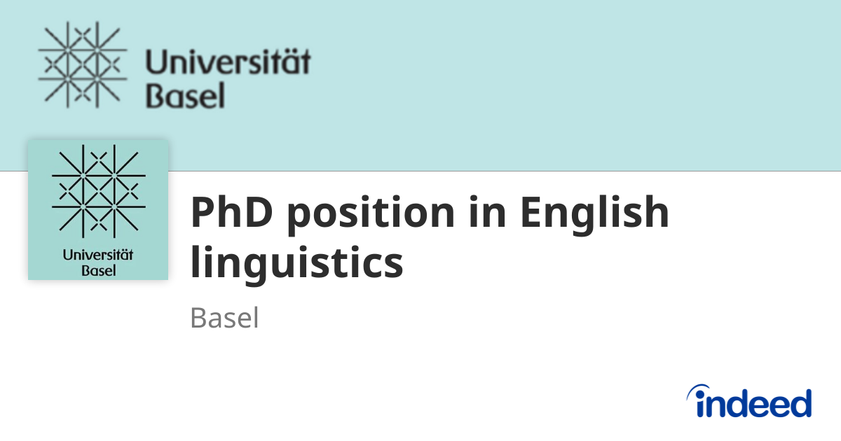 PhD position in English linguistics - 4001 Basel, BS - Indeed.com