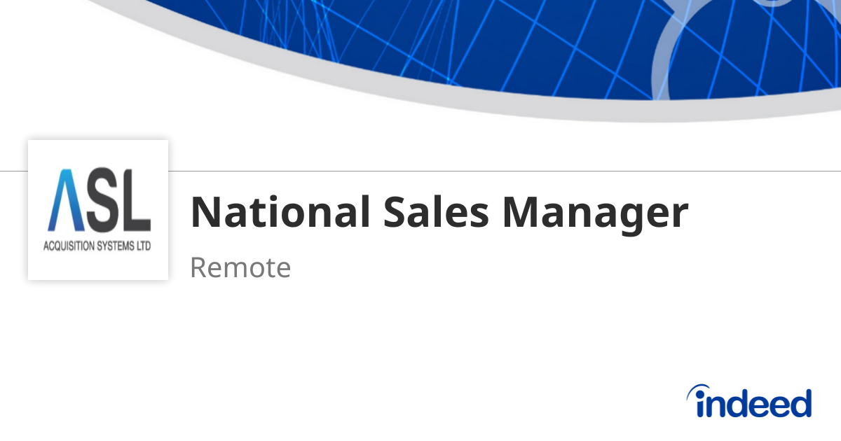 National Sales Manager - Remote - Indeed.com