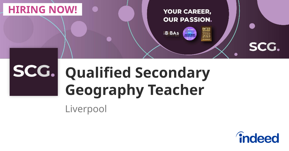 Qualified Secondary Geography Teacher - Liverpool - Indeed.com