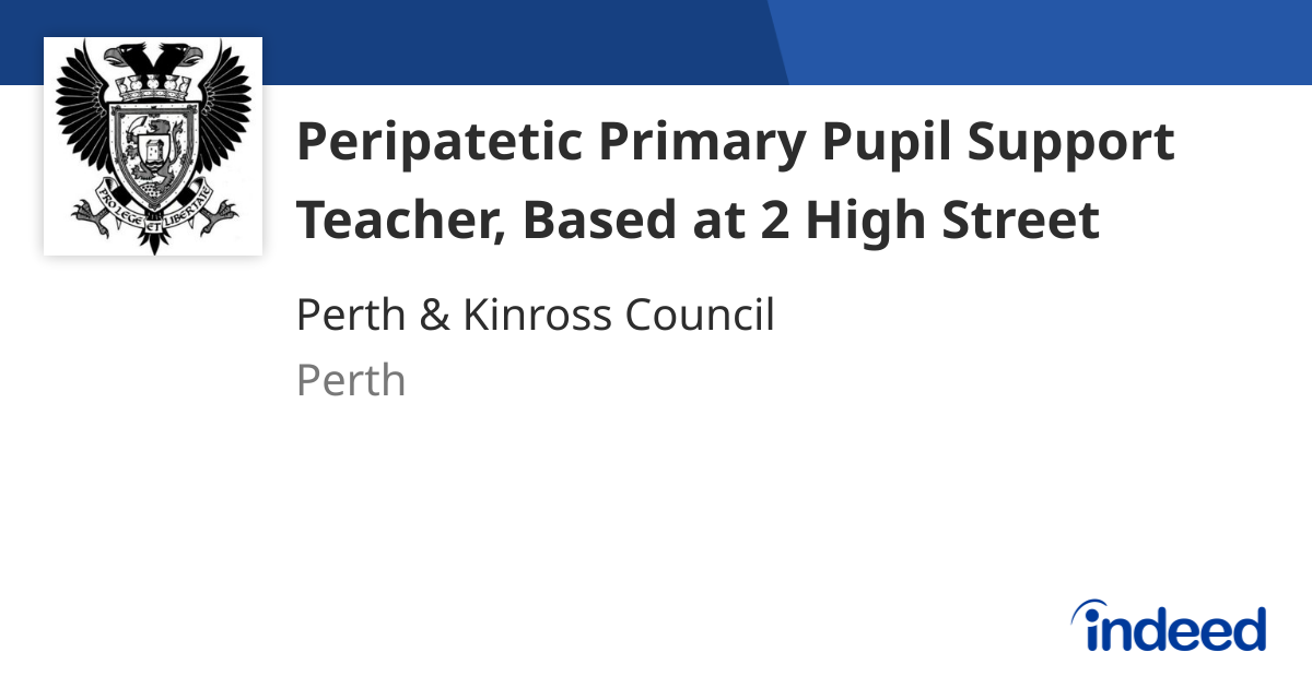 Peripatetic Primary Pupil Support Teacher, Based at 2 High Street ...