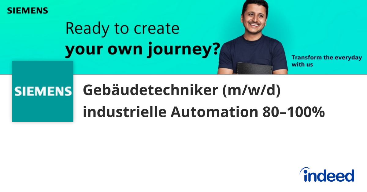 Gebäudetechniker (m/w/d) industrielle Automation 80–100% - Schweiz ...