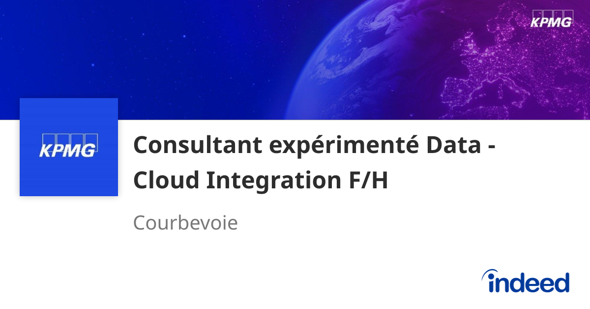 Consultant expérimenté Data - Cloud Integration F/H - Courbevoie (92) - Indeed.com