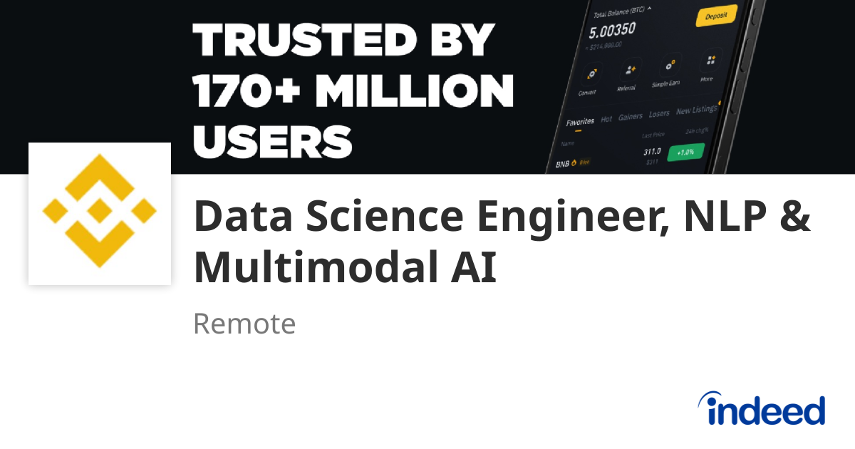 Data Science Engineer (NLP) - Remote - Indeed.com