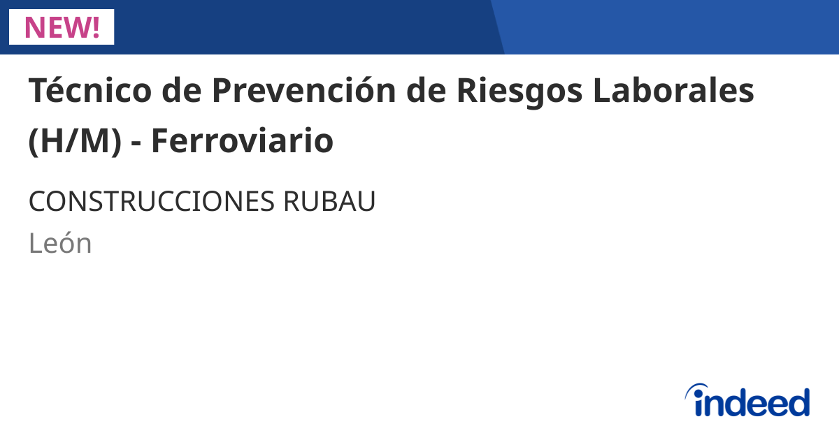 Técnico de Prevención de Riesgos Laborales (H/M) - Ferroviario - 24002 ...