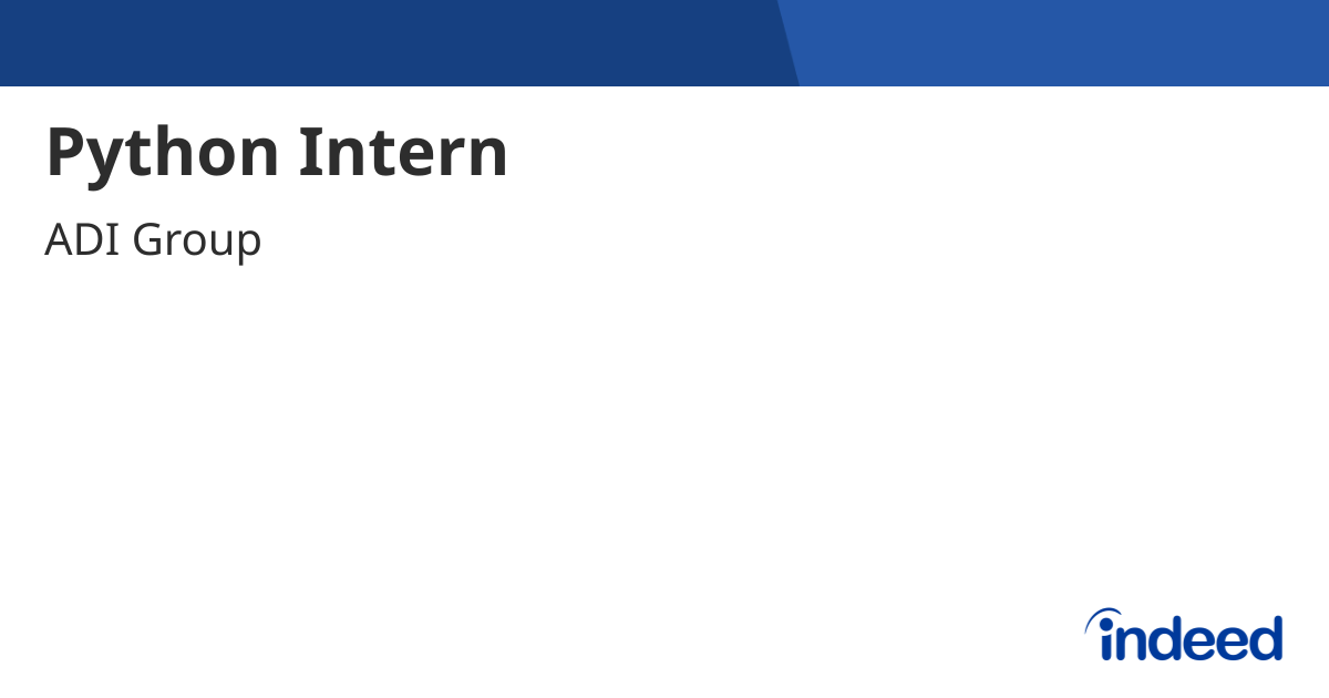 Python Intern - Mohali, Punjab - Indeed.com