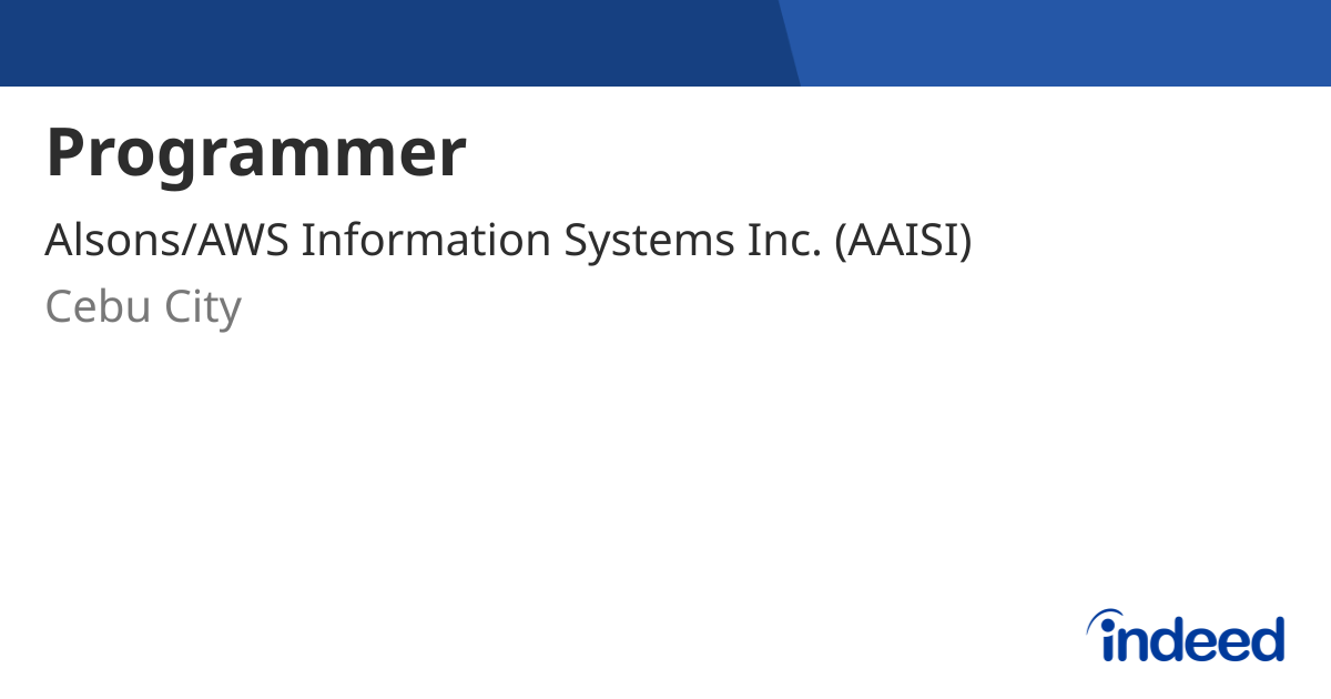Programmer - Cebu City - Indeed.com