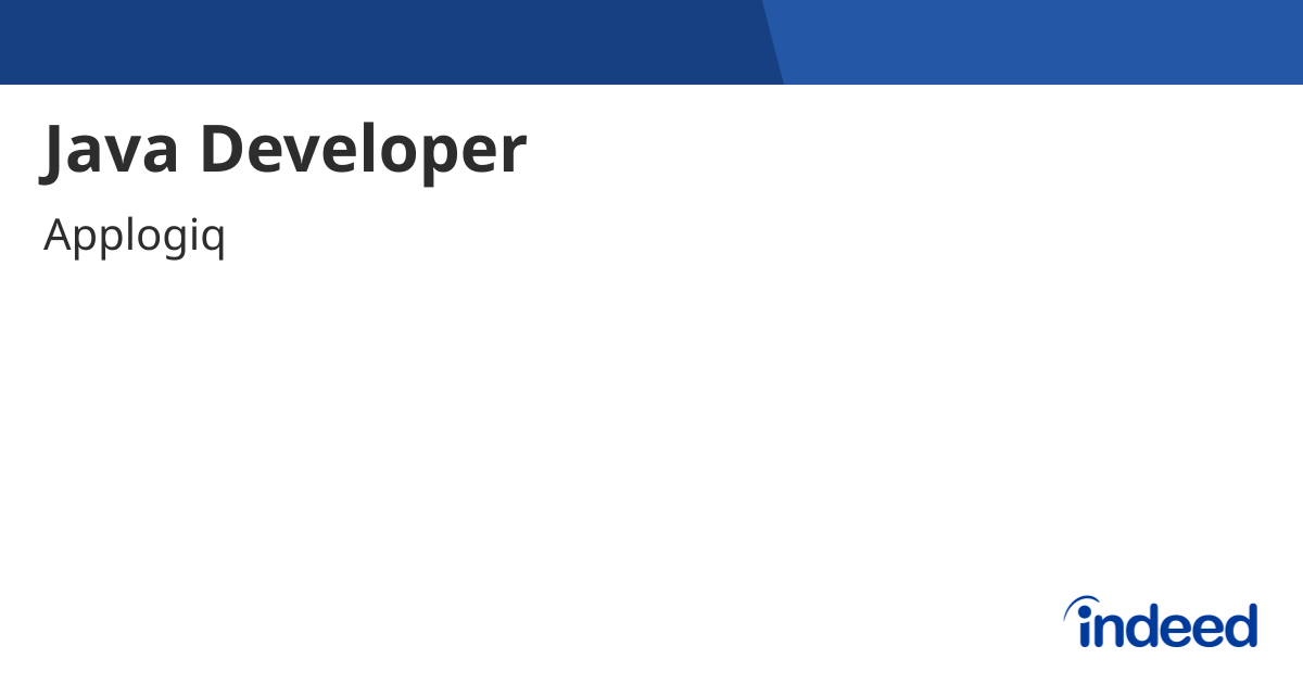 Java Developer - Chennai, Tamil Nadu - Indeed.com