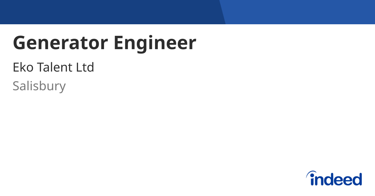 Generator Engineer - Salisbury - Indeed.com
