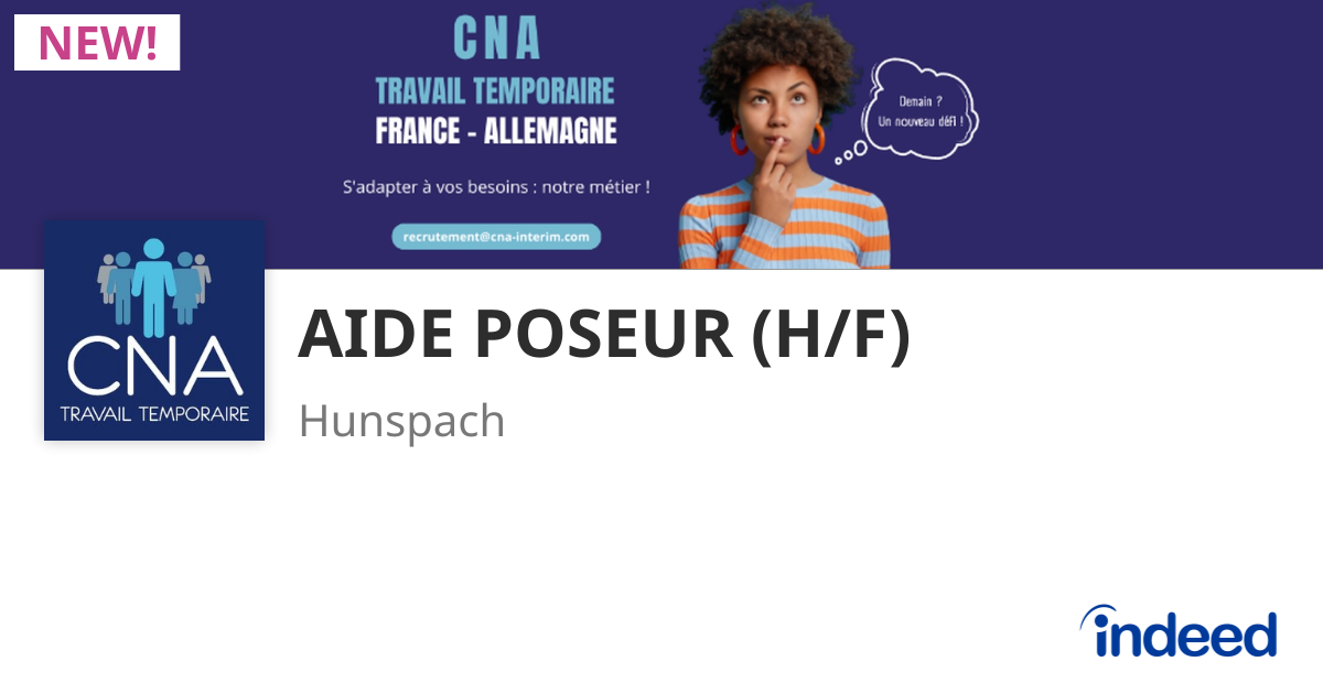 AIDE POSEUR (H/F) - 67250 Hunspach - Indeed.com