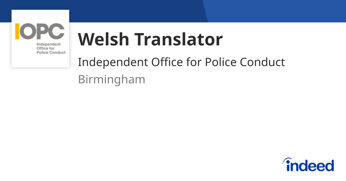 Welsh Translator - Birmingham - Indeed.com