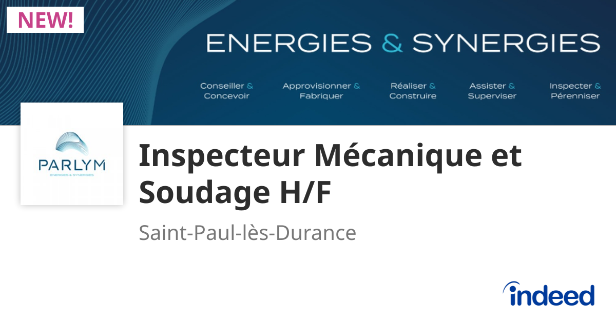 Inspecteur Mécanique et Soudage H/F - 13115 Saint-Paul-lès-Durance ...
