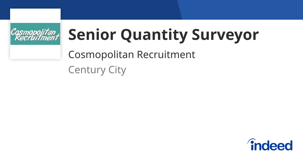 Senior Quantity Surveyor - Century City, Western Cape - Indeed.com