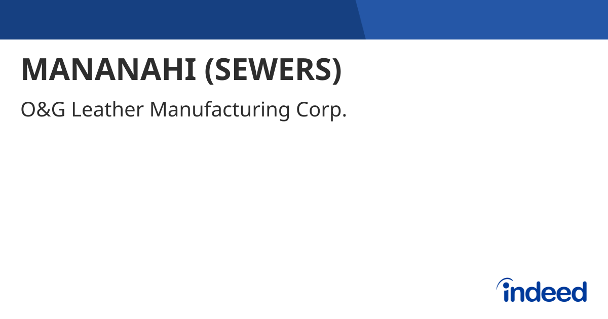 MANANAHI (SEWERS) - Pampanga - Indeed.com