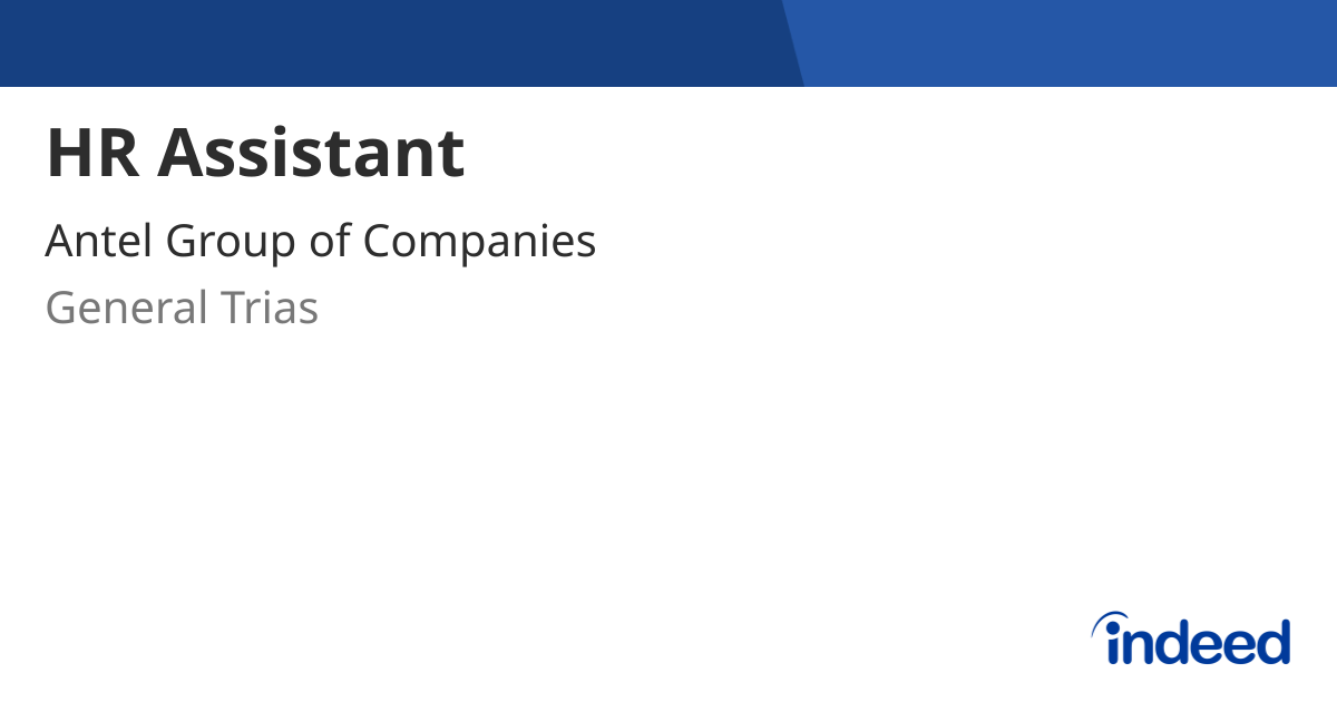HR Assistant - General Trias - Indeed.com