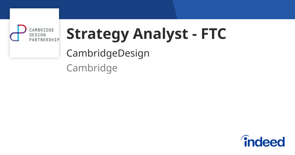Strategy Analyst - FTC - Cambridge - Indeed.com