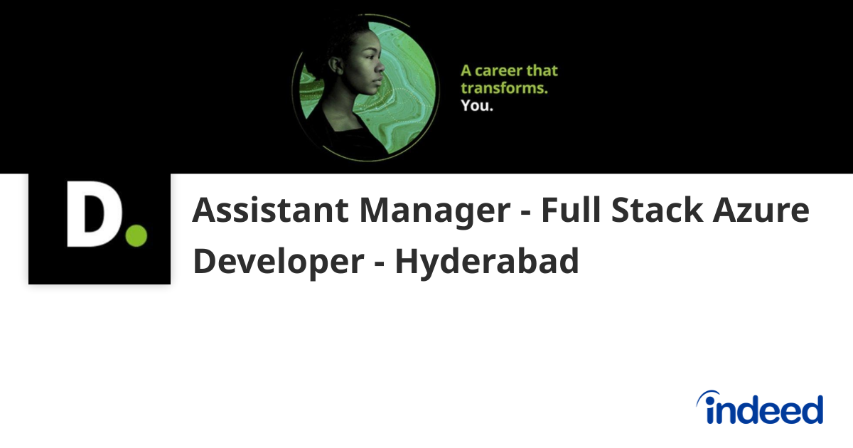 Assistant Manager - Full Stack Azure Developer - Hyderabad - Hyderabad, Telangana - Indeed.com