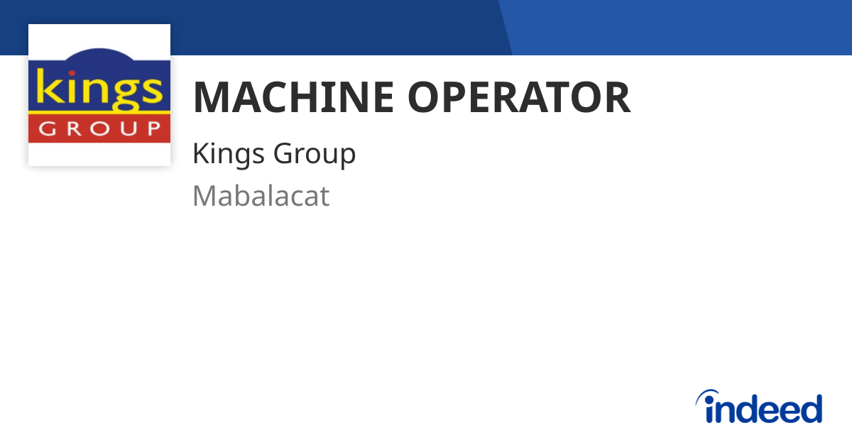 MACHINE OPERATOR - Mabalacat - Indeed.com