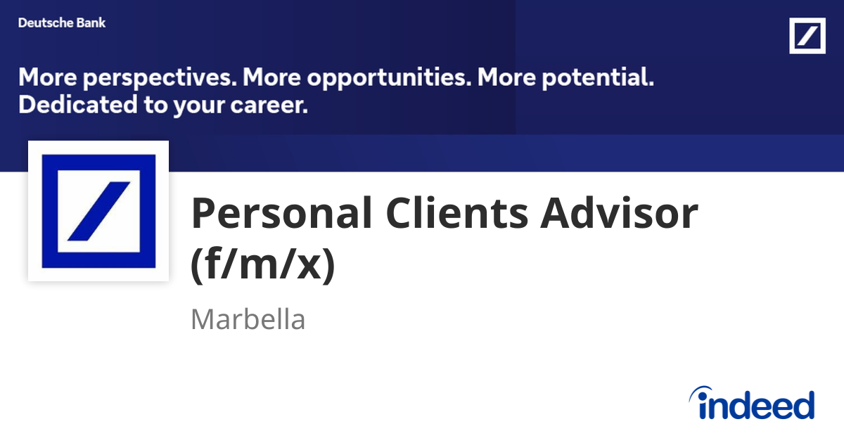 Personal Clients Advisor (f/m/x) - Marbella, Málaga provincia - Indeed.com