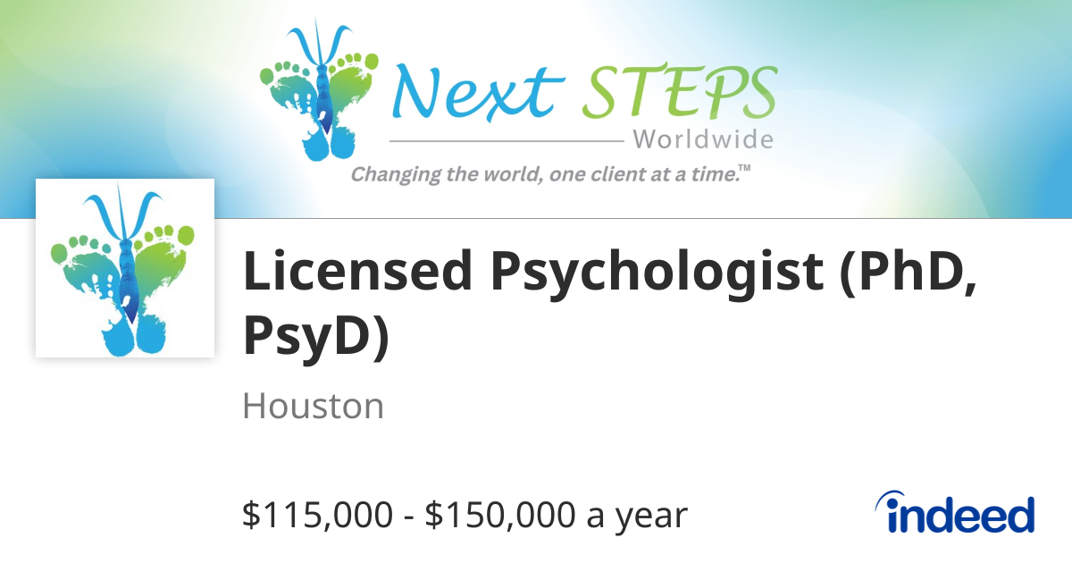Licensed Psychologist (PhD, PsyD) - Houston, TX 77201 - Indeed.com