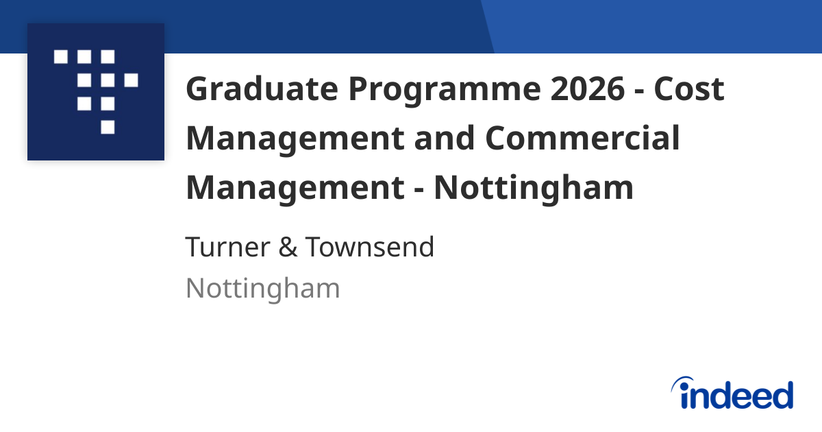 Graduate Programme 2026 - Cost Management and Commercial Management ...